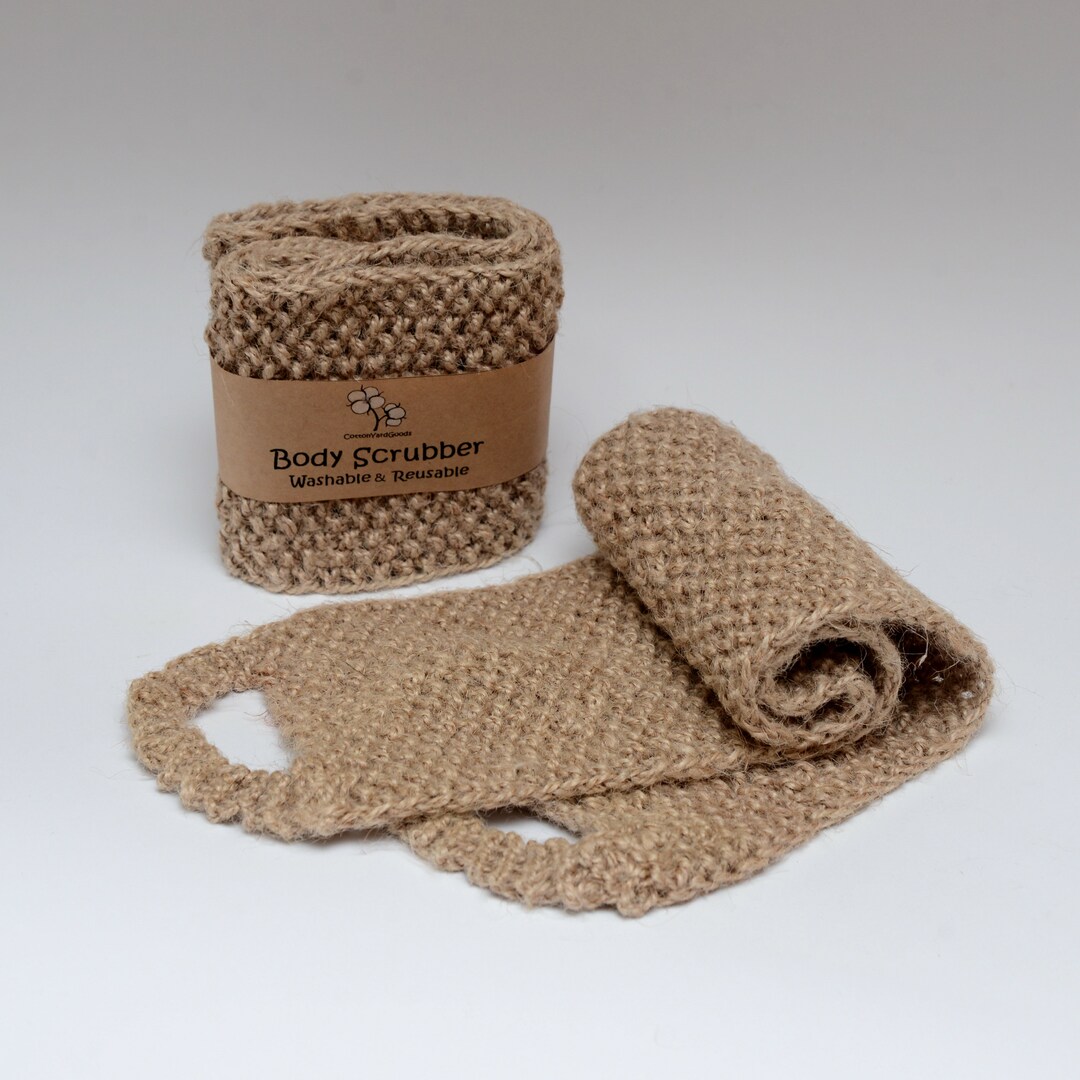 Exfoliating Body Scrubber LARGE Size! Natural Jute Crocheted Sponge ...
