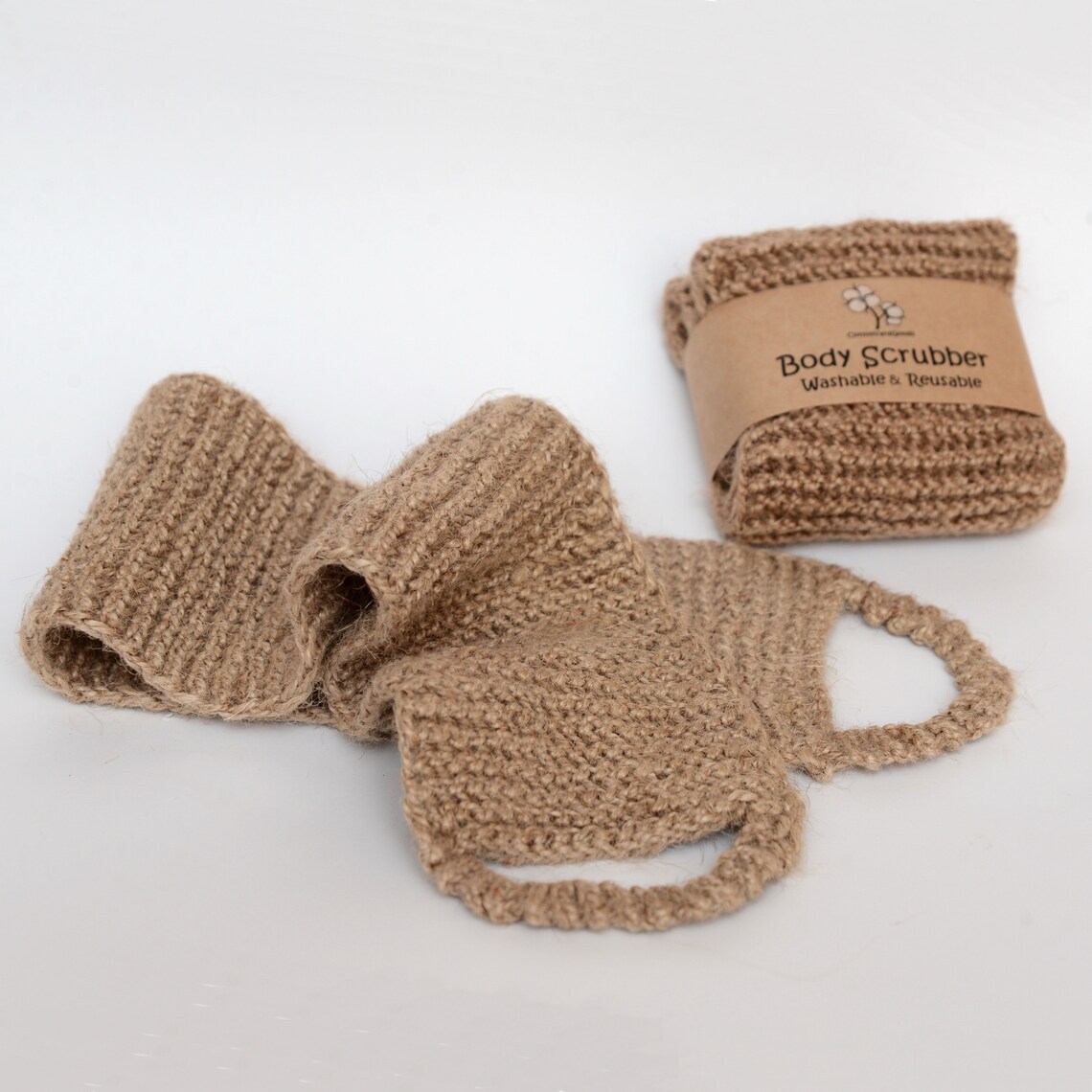 Exfoliating Body Scrubber. Natural Jute Back Scrubber. Spa Washcloth ...