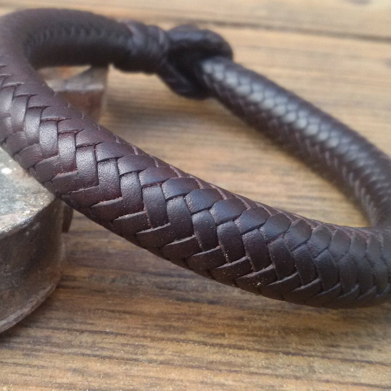 Braided Leather Bracelet - Etsy