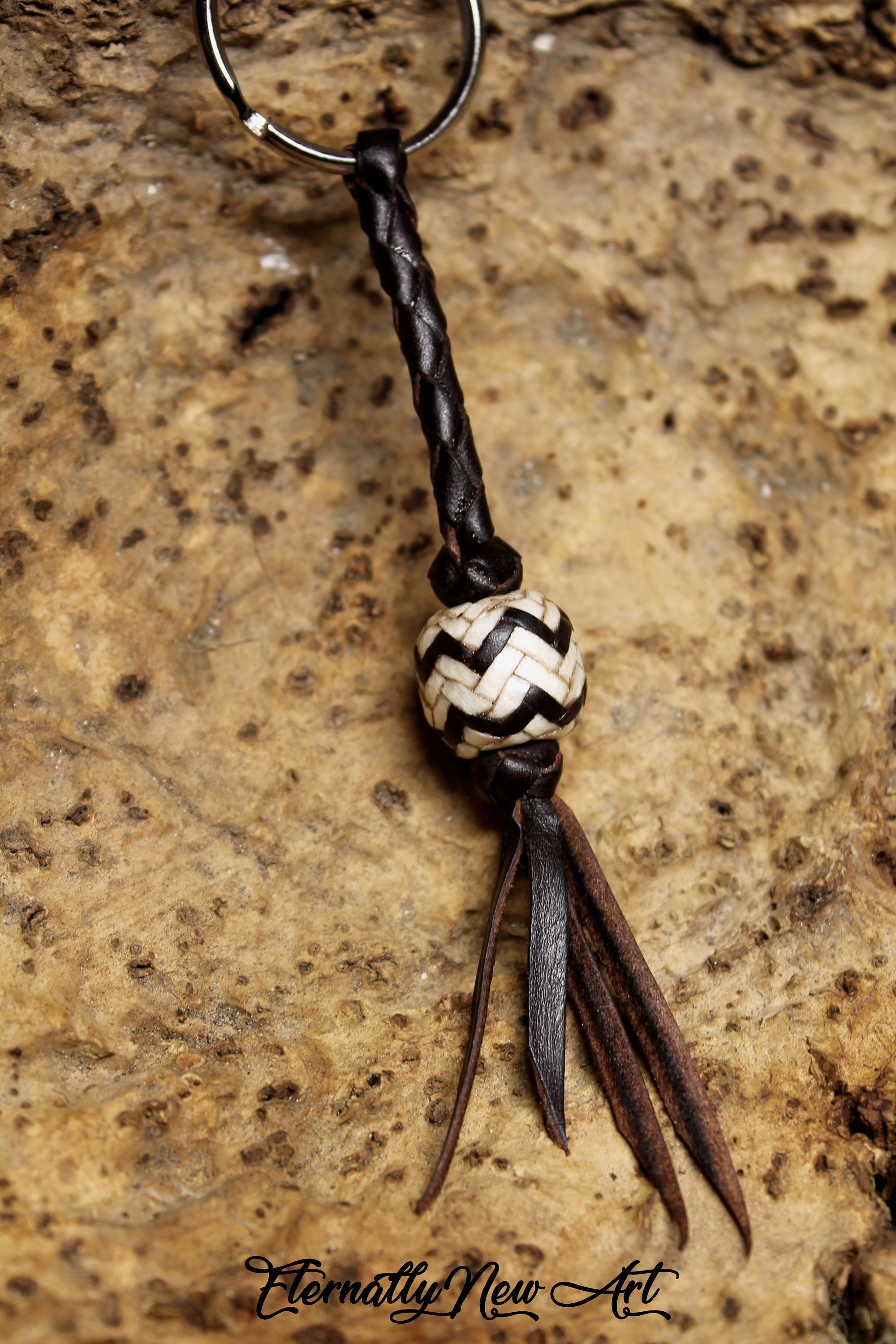Braided Leather Keychain. Braided Leather Keychain. - Etsy