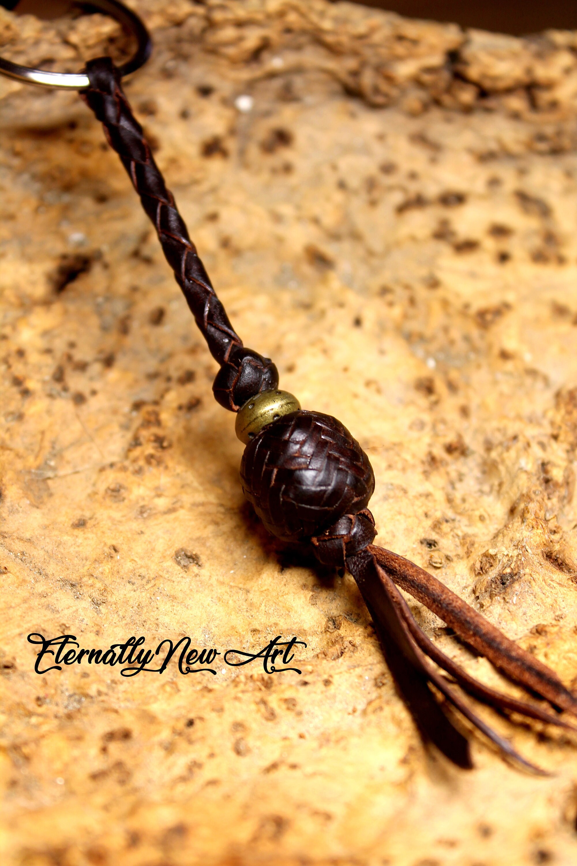 Braided Leather Keychain. Braided Leather Keychain. - Etsy