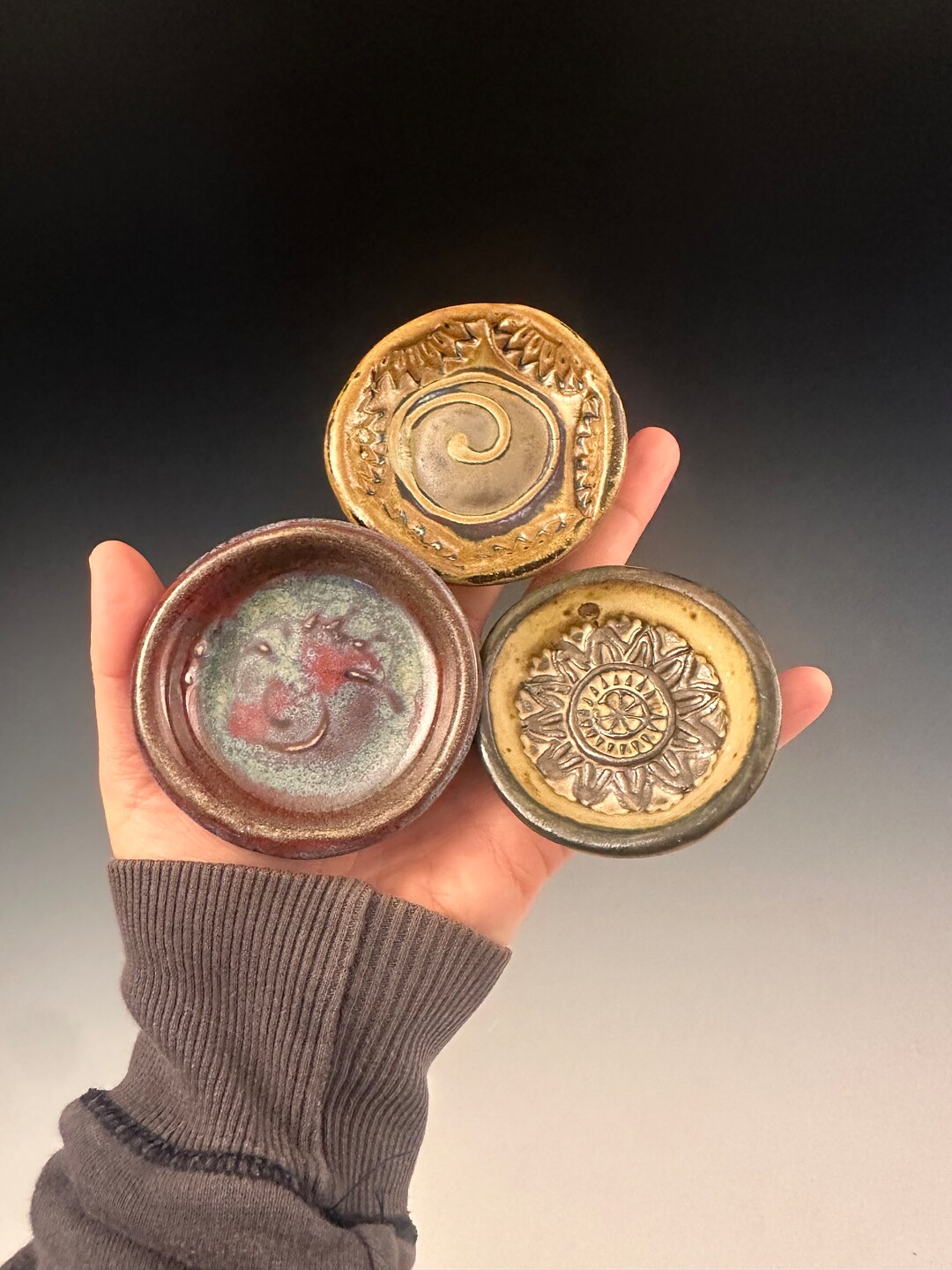 Set of Three Condiment/spice Dishes. - Etsy