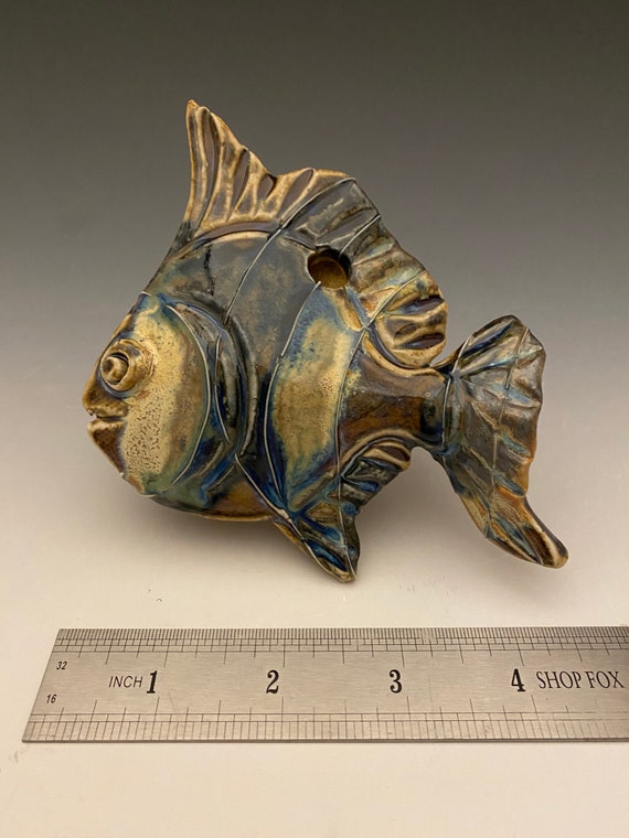 Handmade ceramic angel fish. — Earth, Fire, & Spirit Gallery