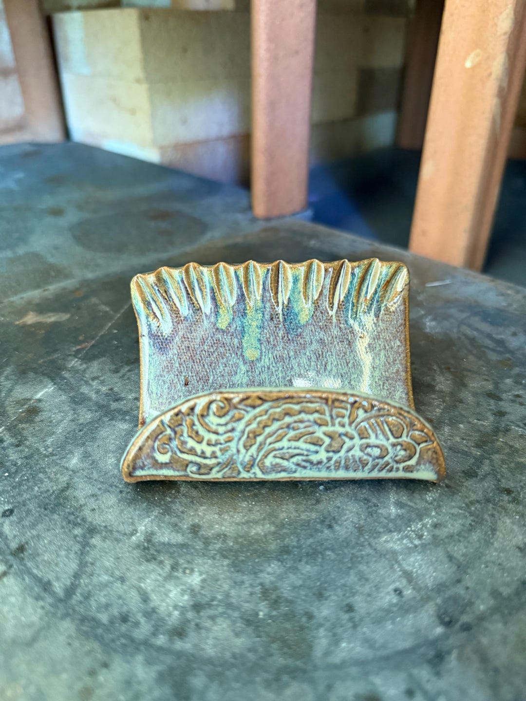 Ceramic Business Card/sponge Holder/phone Stand - Etsy
