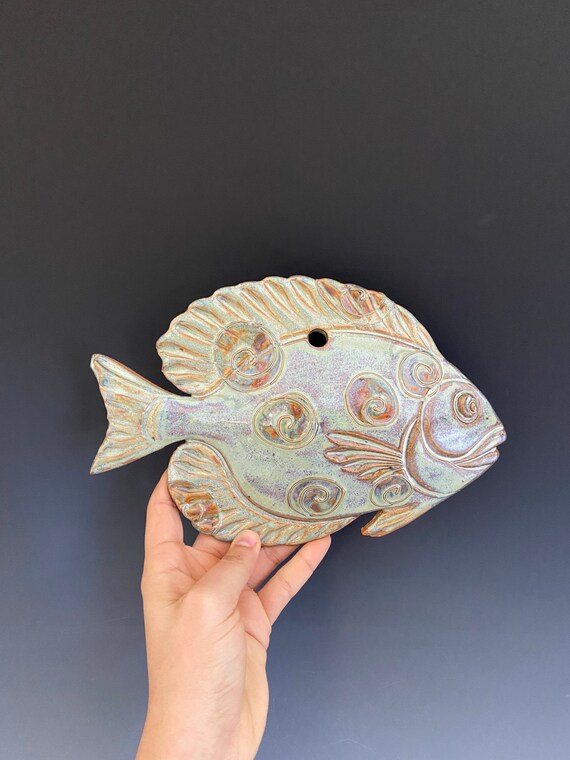 Handmade ceramic angel fish. — Earth, Fire, & Spirit Gallery