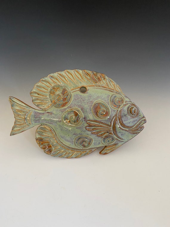Handmade ceramic angel fish. — Earth, Fire, & Spirit Gallery