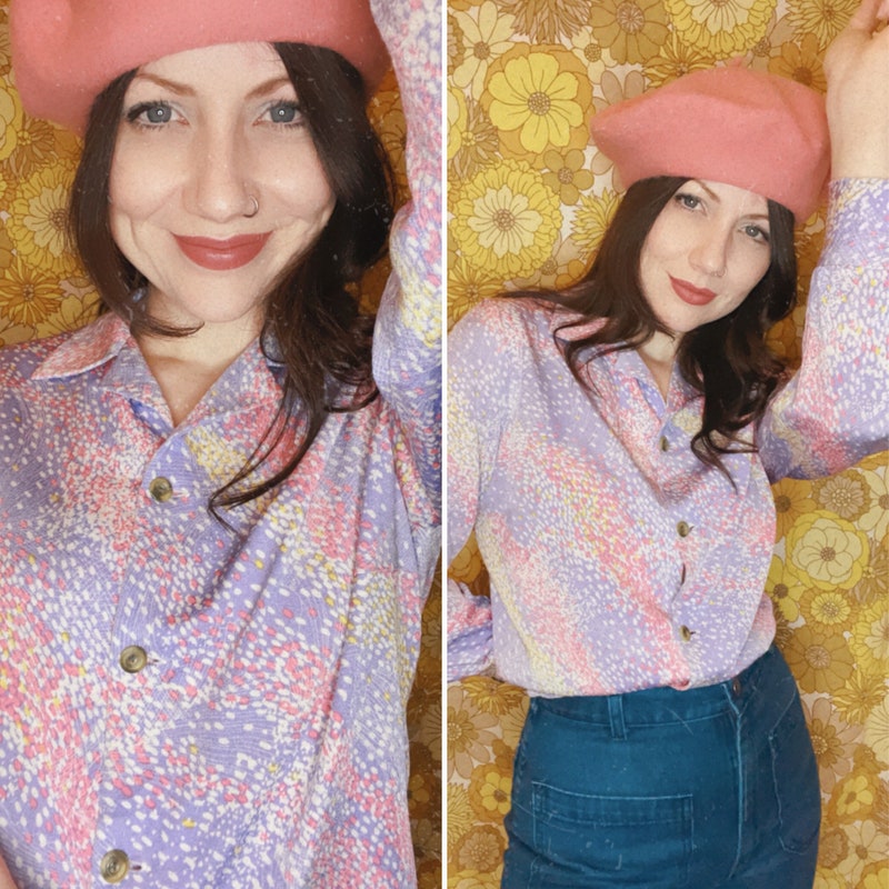 Pop Art Pastel Blouse - Etsy UK