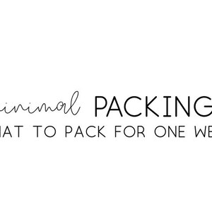 Minimal Travel Packing List - ONE WEEK - Etsy Canada