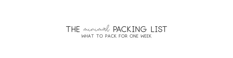 Minimal Travel Packing List - ONE WEEK - Etsy