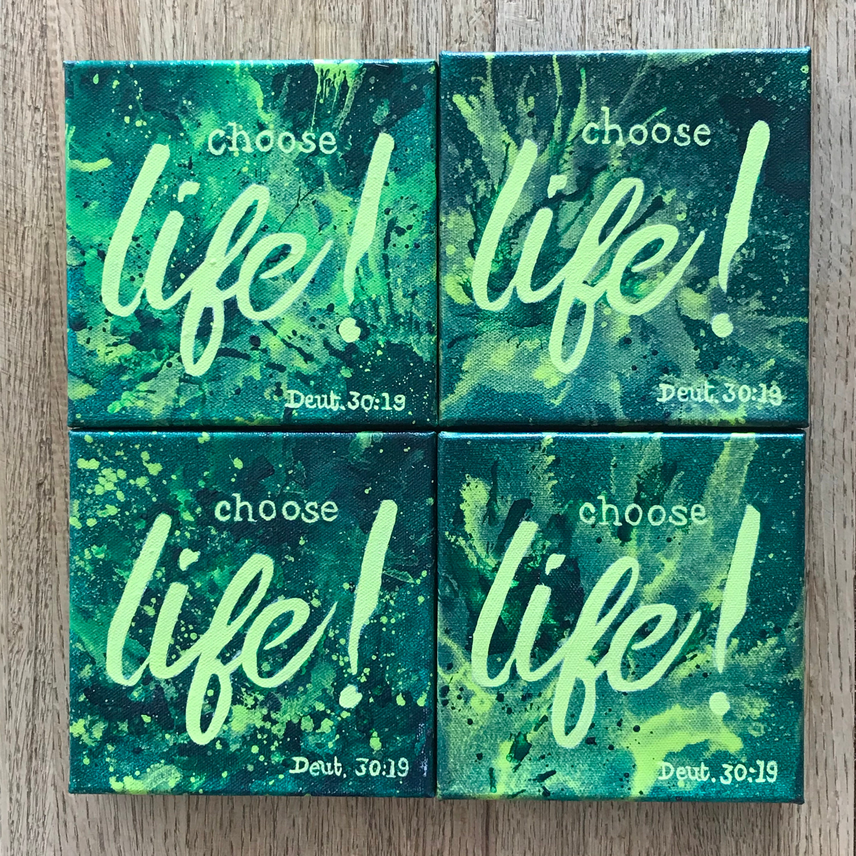 Choose Life | Hand-painted Canvas (6in X 6in) | Pro Life Art | Biblical ...