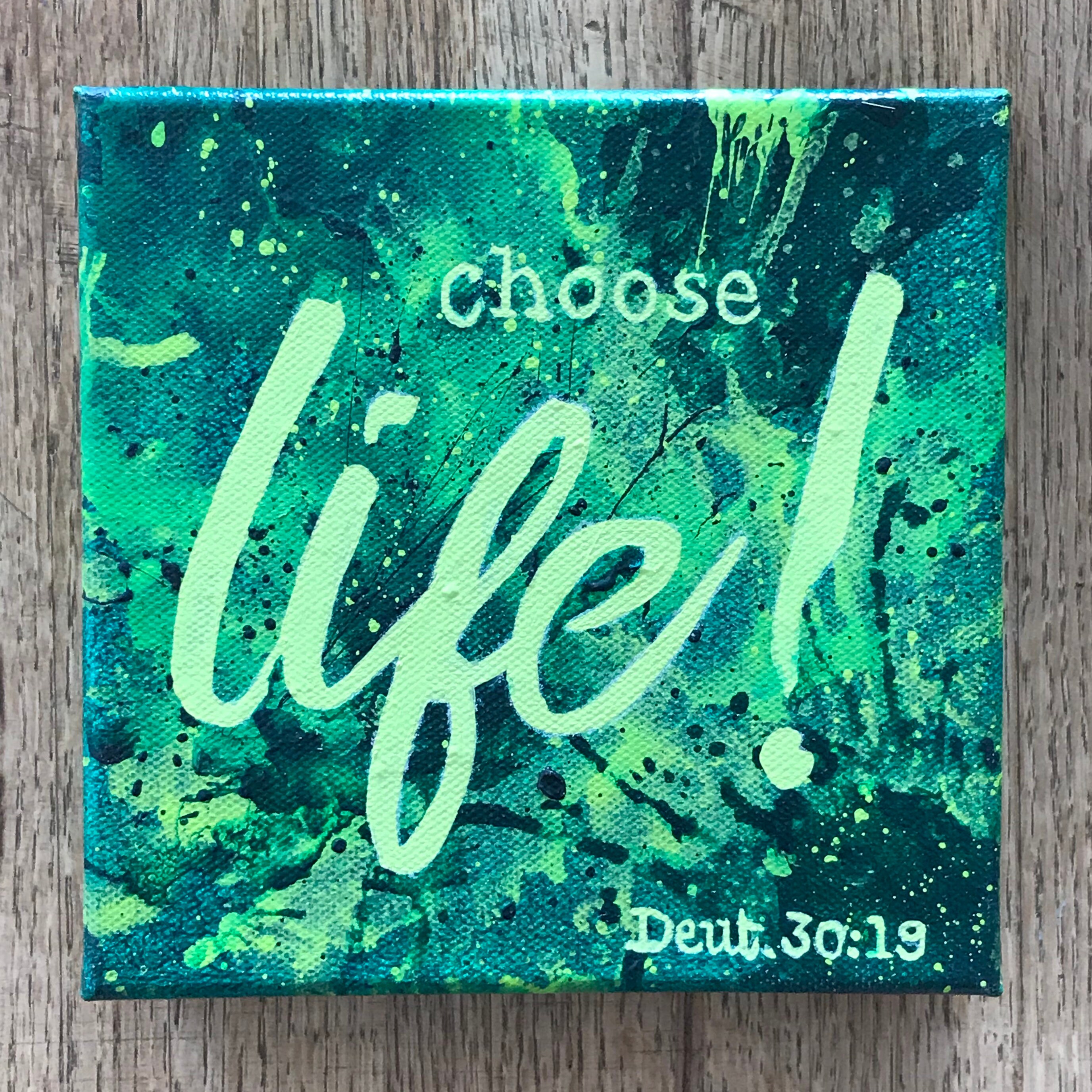 Choose Life | Hand-painted Canvas (6in X 6in) | Pro Life Art | Biblical ...