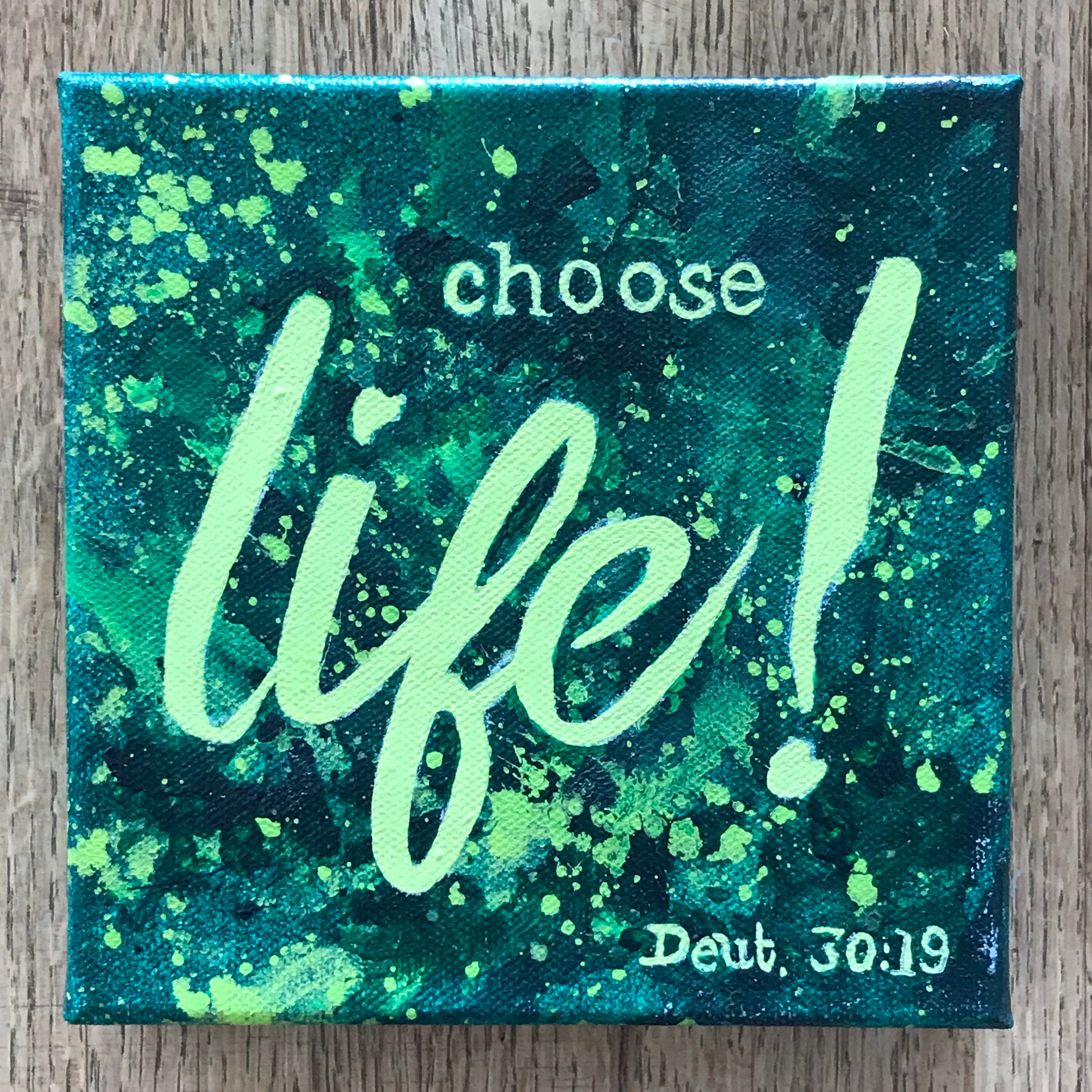 Choose Life Hand-painted Canvas 6in X 6in Pro Life Art - Etsy