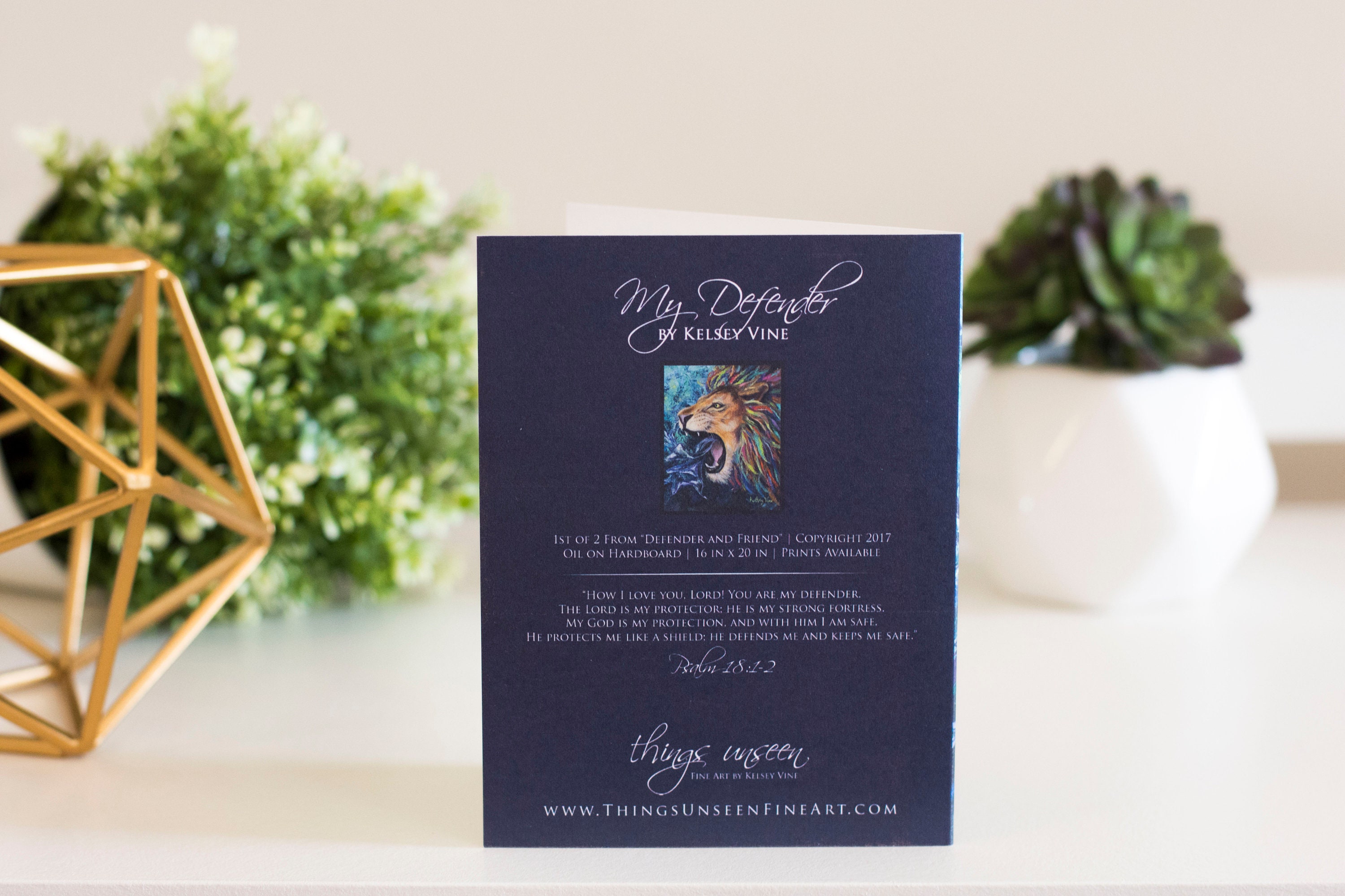 Note Card "my Defender" | Blank Greeting Card | Lion Stationary ...