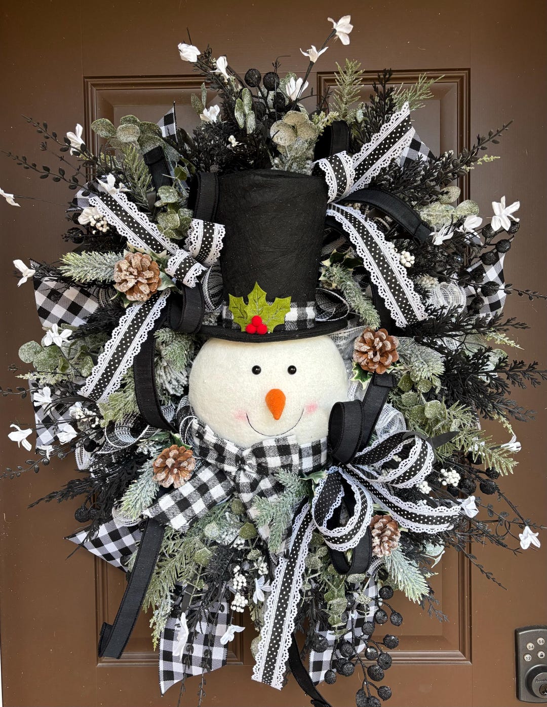 Winter Deco Mesh Snowman Wreath for Front Door, Christmas Home Decor - Etsy