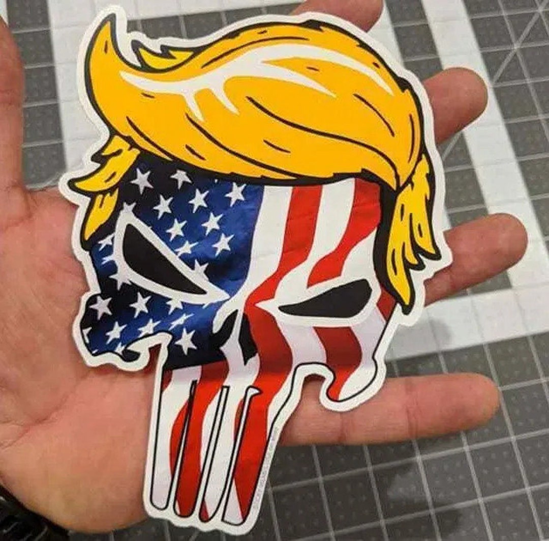 Trumpisher Trump Hair USA Flag Vinyl Window Decal Bumper Sticker MAGA ...