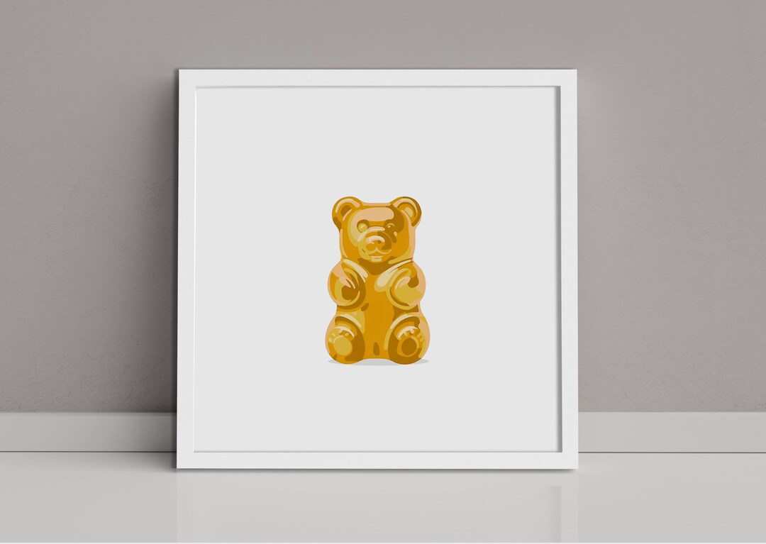 Yellow Gummy Bear Print | Pop Art Digital Download | Modern Wall Decor ...