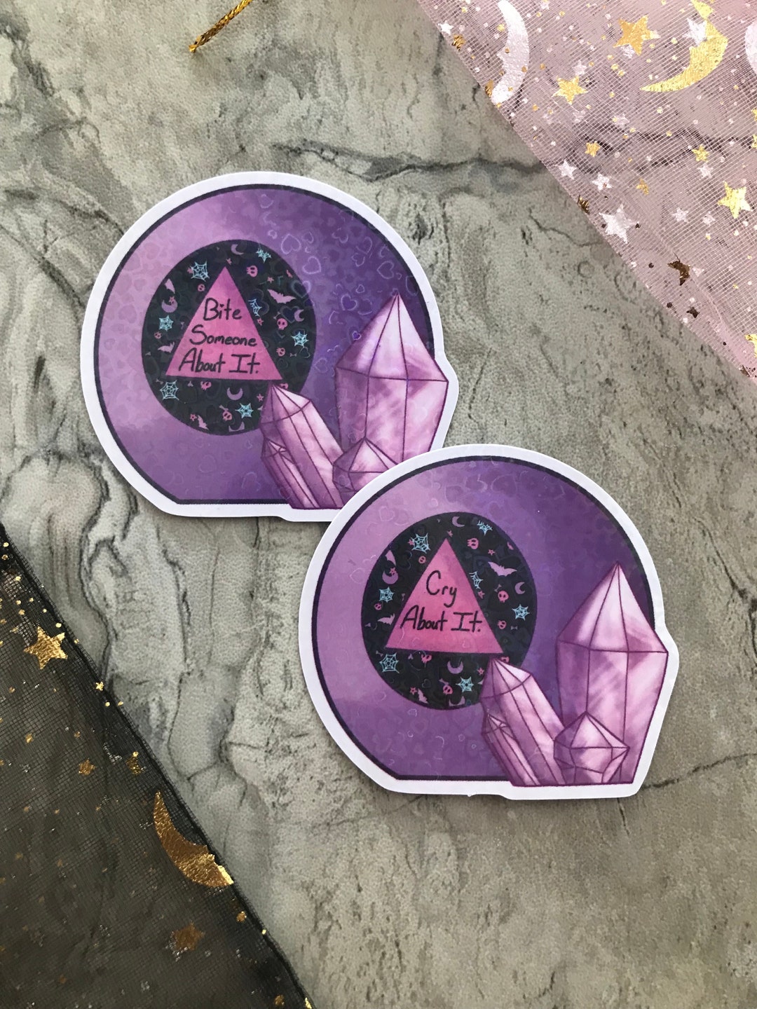 Cry About It Pastel Goth Magic 8 Ball Holographic Sticker - Etsy