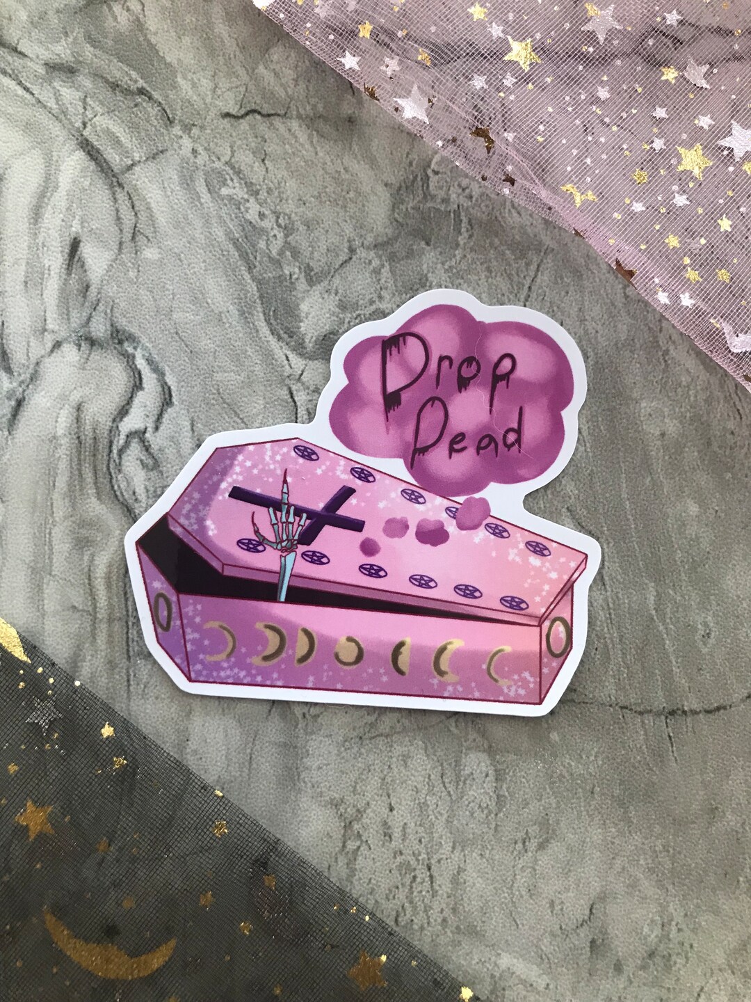 Drop Dead Pastel Goth Planer Sticker - Etsy
