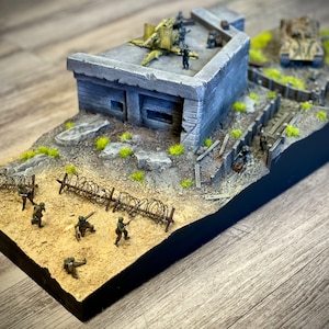 1/72 WW2 Diorama German Panzer V Panther and Flak 88 US Infranty ...