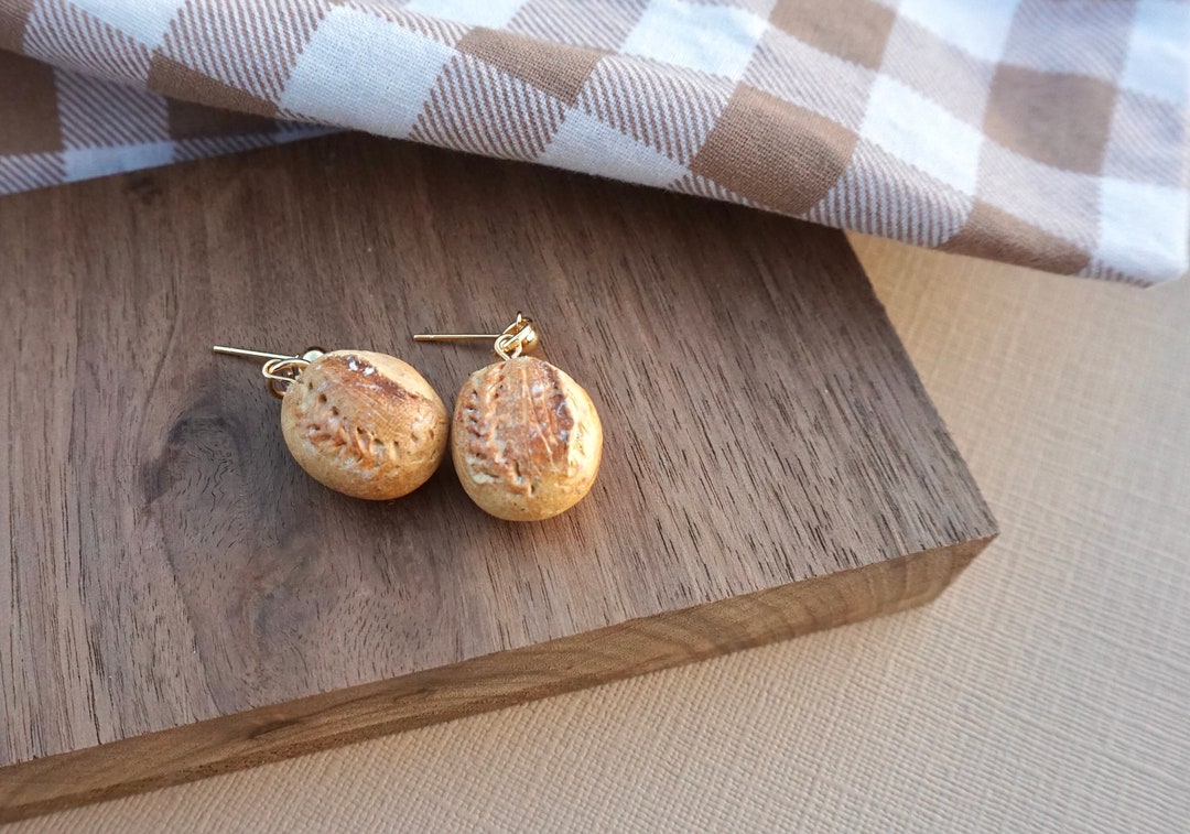 Sourdough Bread Earrings Tiny Food Jewelry Mini Food Bakery Jewelry ...