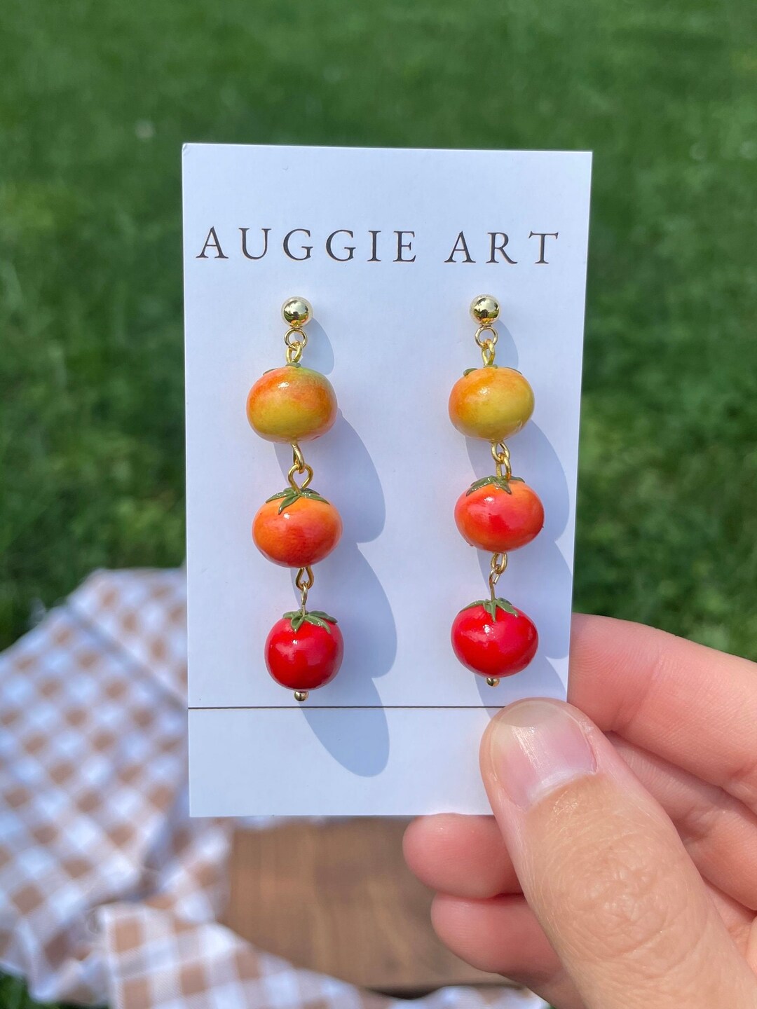 Shortie Tomato Dangle Earrings | Miniature Food Jewelry | Gardener ...