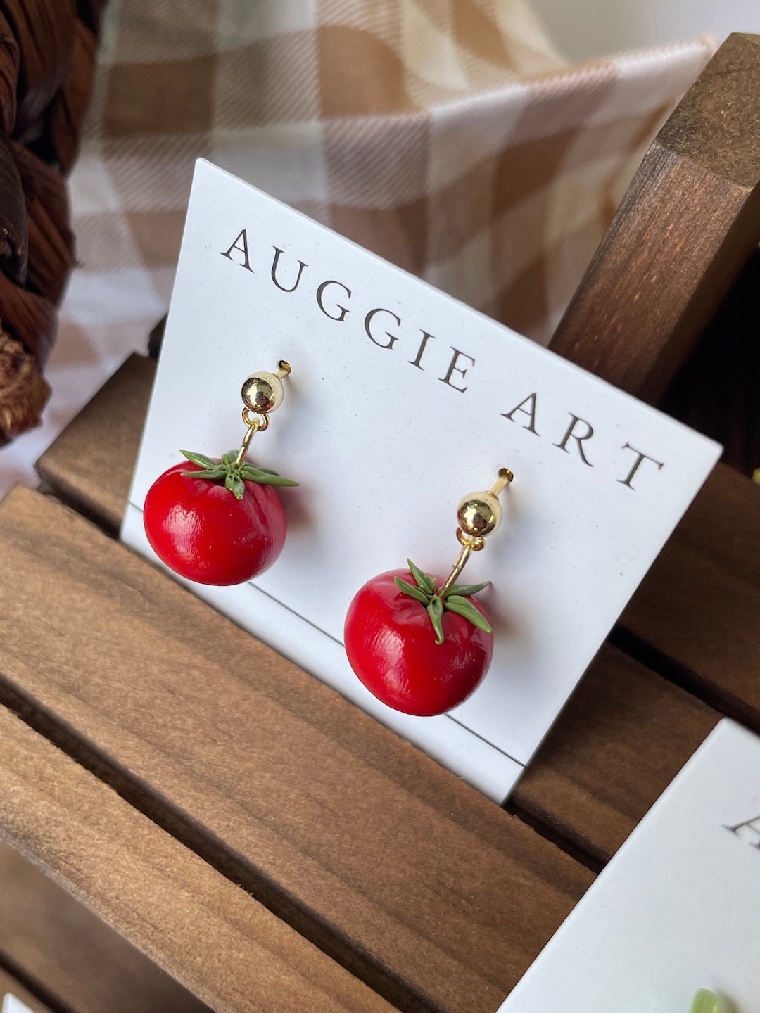 Tomato Earrings | Miniature Food Jewelry | Gardener Gifts |tomato Girl ...