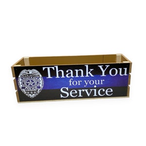 Police Officer Themed Wood Box, Multifunctional Storage Box, Thank You ...
