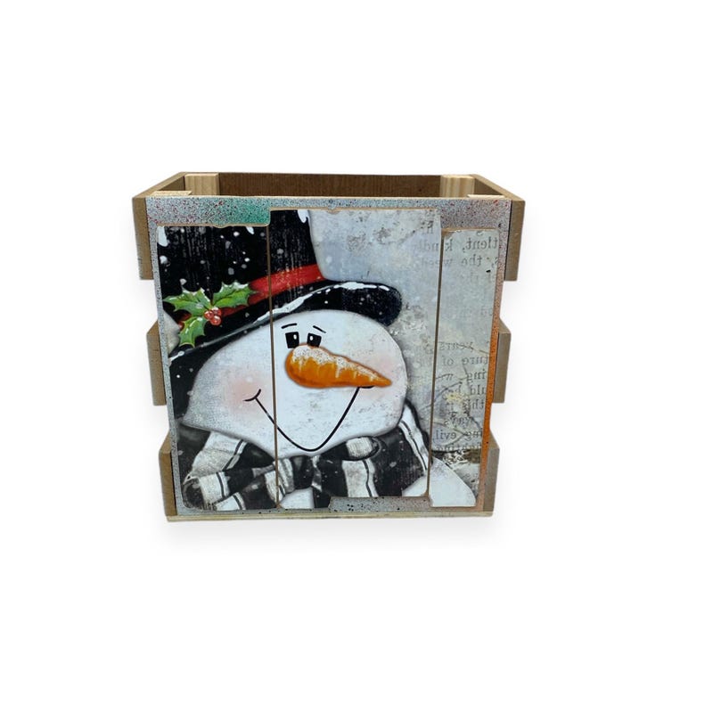 Crate Snowman - Etsy