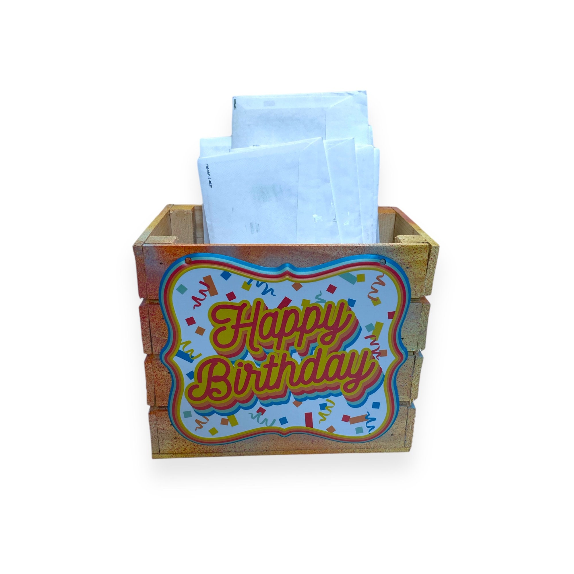 Happy Birthday Wooden Crate, Multifunctional Decor & Gift Box, Birthday ...