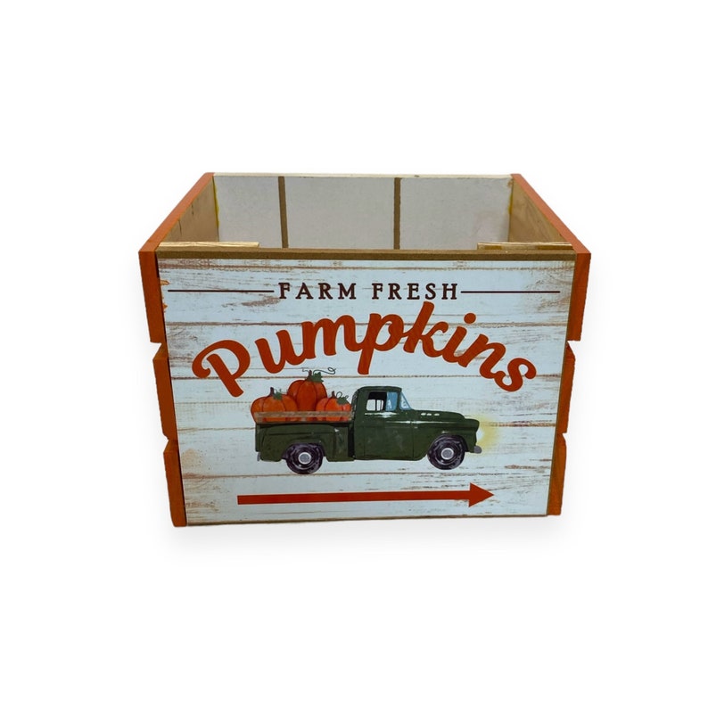 Handmade Fall Wooden Crate, "farm Fresh Pumpkins" With a Green Truck ...