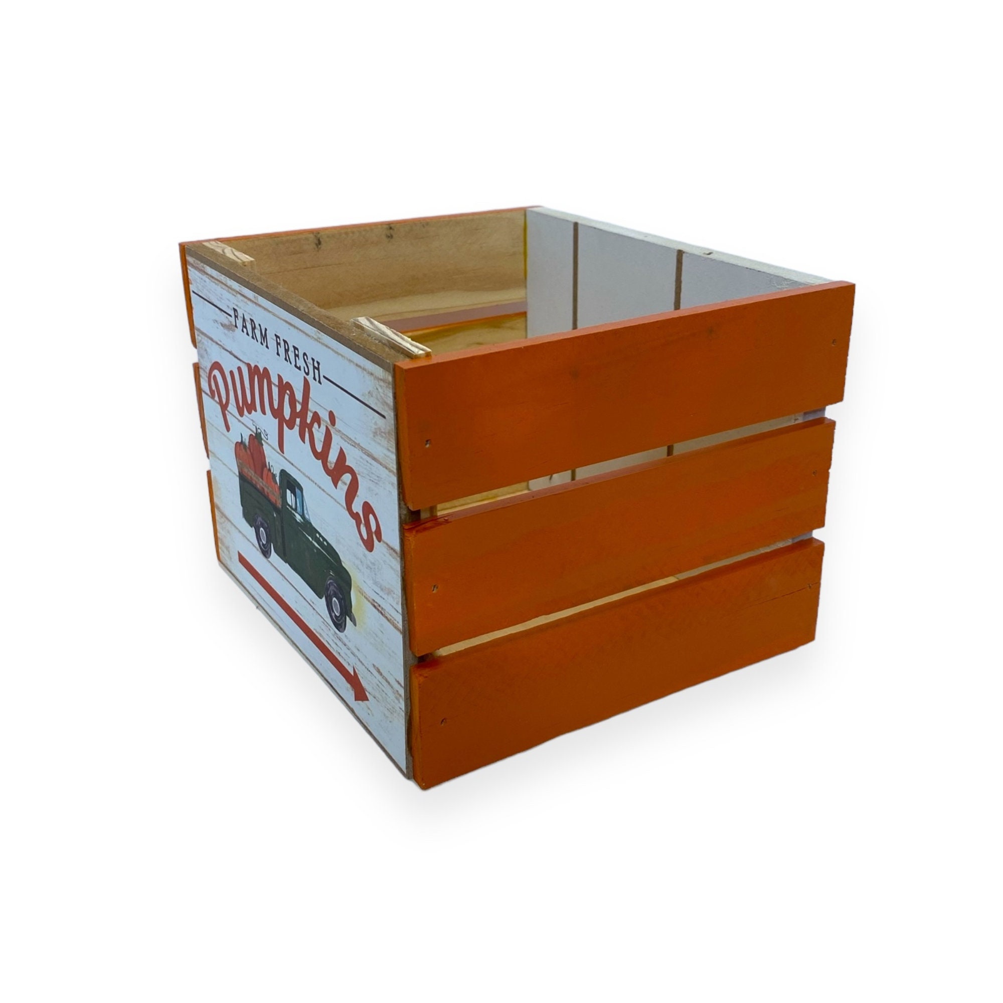 Handmade Fall Wooden Crate, "farm Fresh Pumpkins" With a Green Truck ...