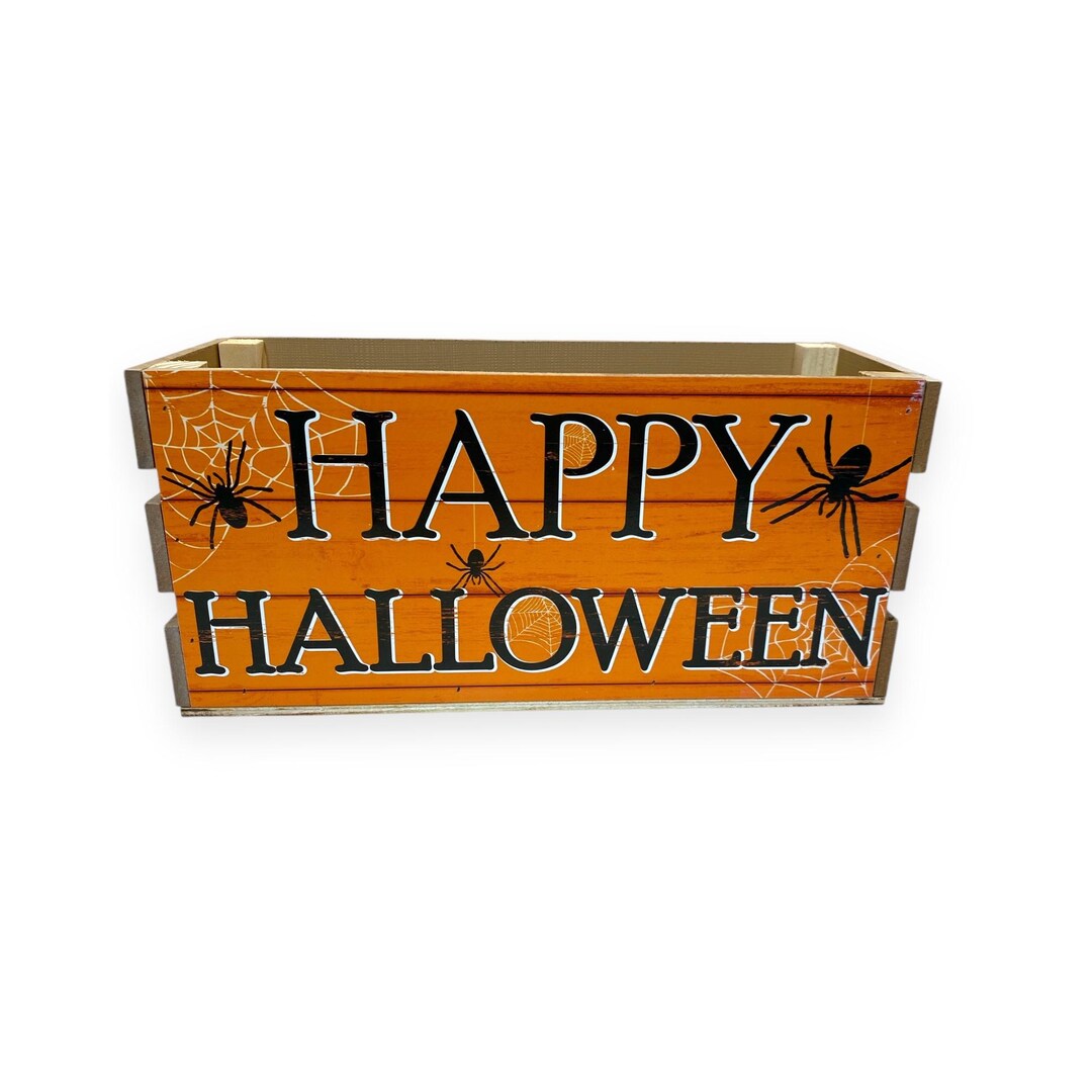 Happy Halloween Wooden Box: Spooky Party Decor (13"x5"x6") - Etsy
