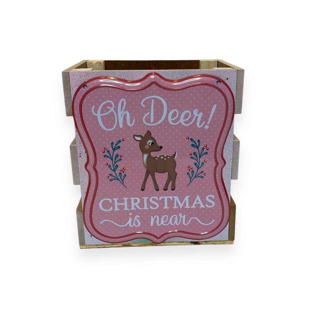 Christmas Wooden Box, "oh Deer! Christmas is Near", Festive Holiday ...