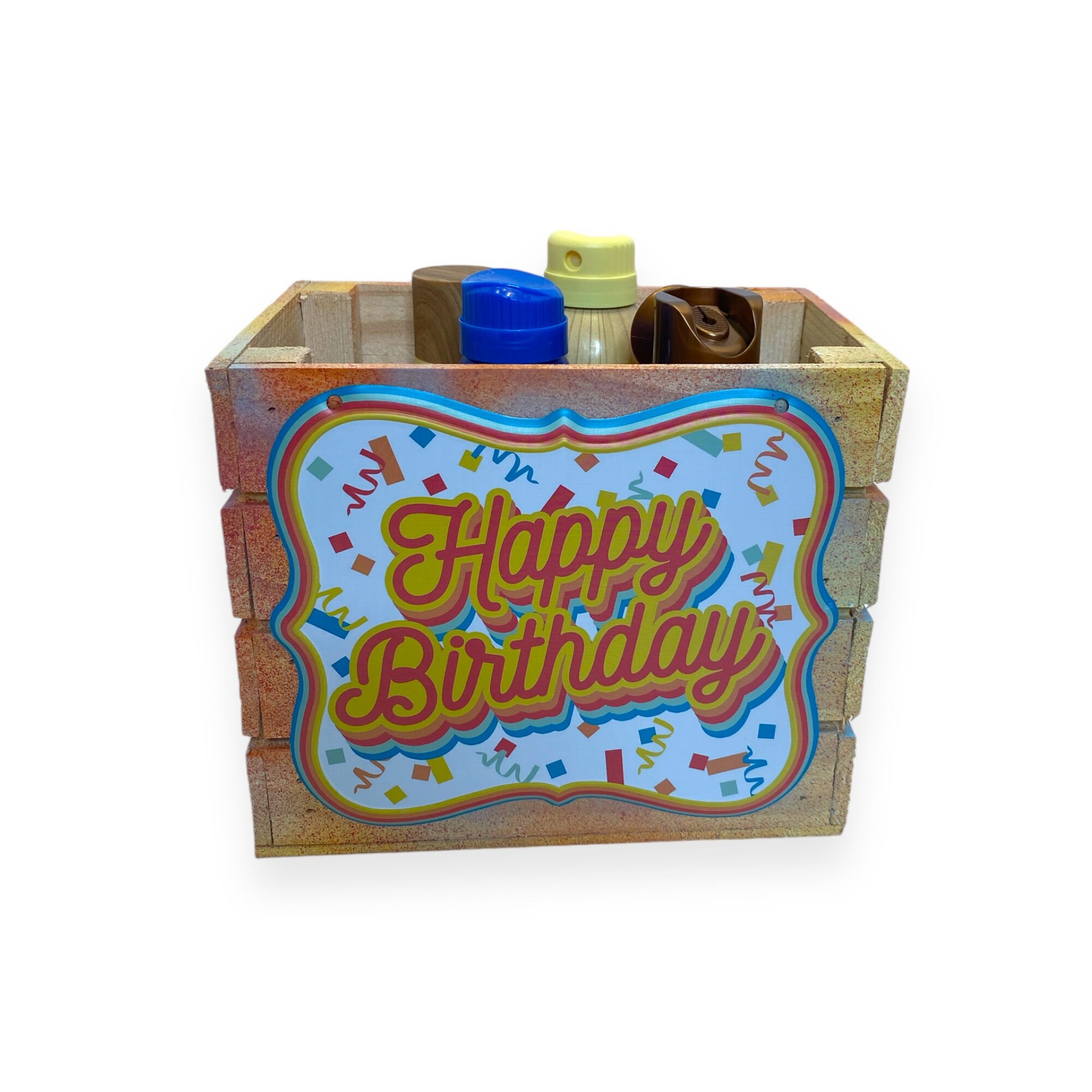 Happy Birthday Wooden Crate, Multifunctional Decor & Gift Box, Birthday ...