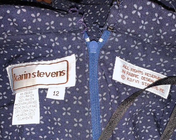 Vintage Karin Stevens Blue Vest print dress - Gem