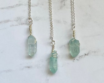 Light Blue Crystal Necklace - Etsy