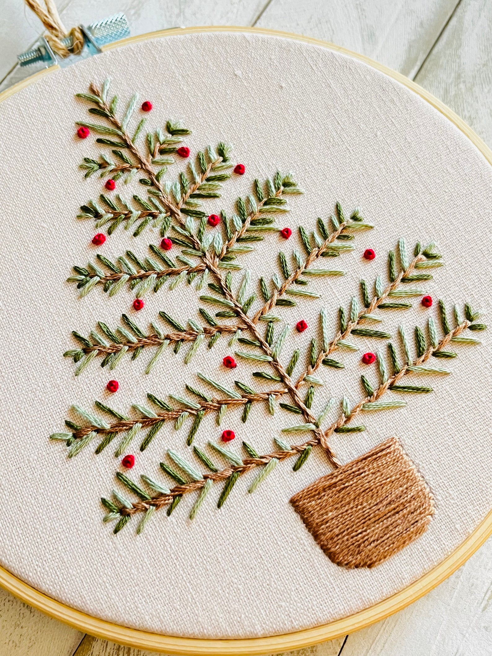 Easy Christmas Tree Embroidery Pattern Classic Christmas Tree - Etsy