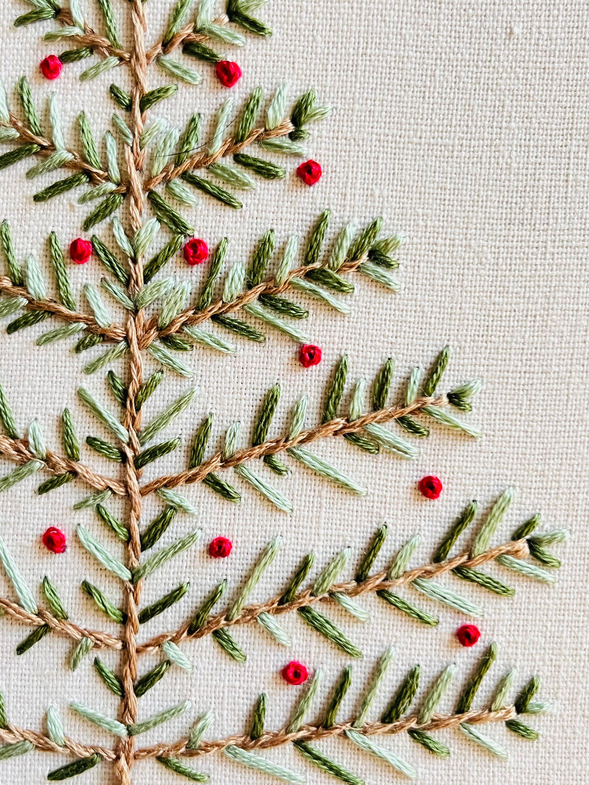 Easy Christmas Tree Embroidery Pattern Classic Christmas Tree - Etsy