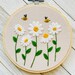 Daisy Flower and Bee Beginner Hand Embroidery Digital PDF Pattern Plus ...