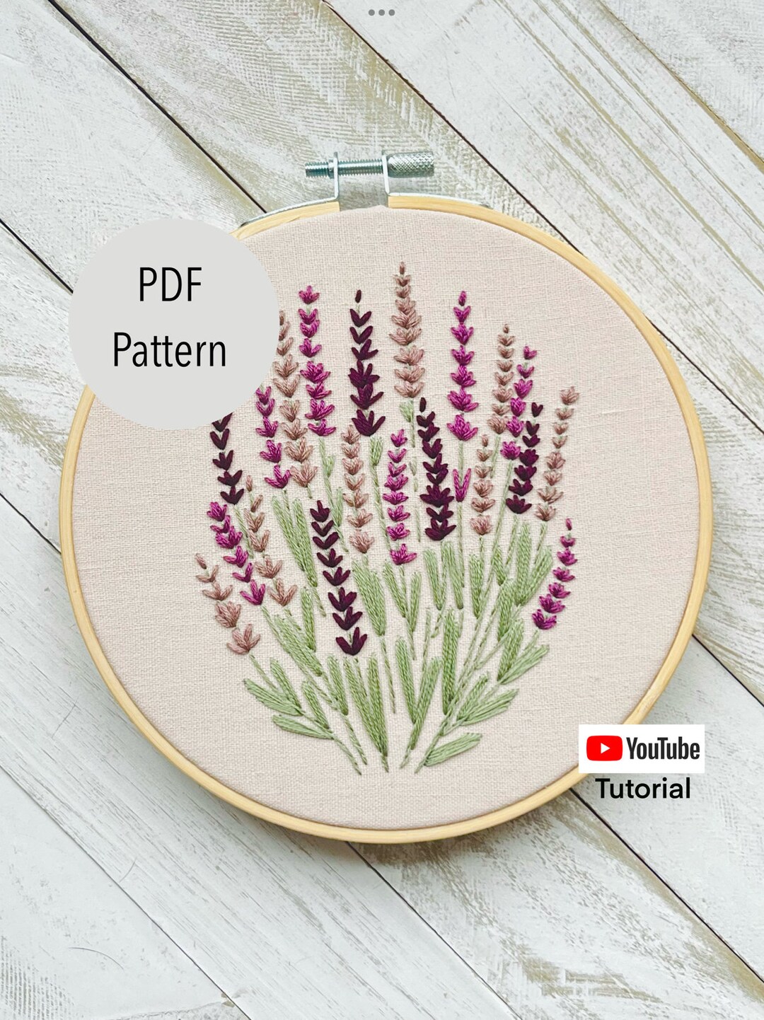 Lavender Fields Hand Embroidery Digital PDF Pattern Plus How to Guide 6 ...