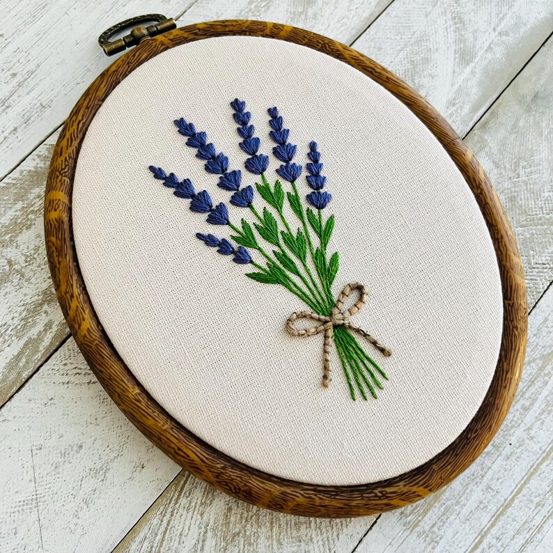 Floral Hand Embroidery Pattern, Lavender Bouquet Embroidery PDF Design ...