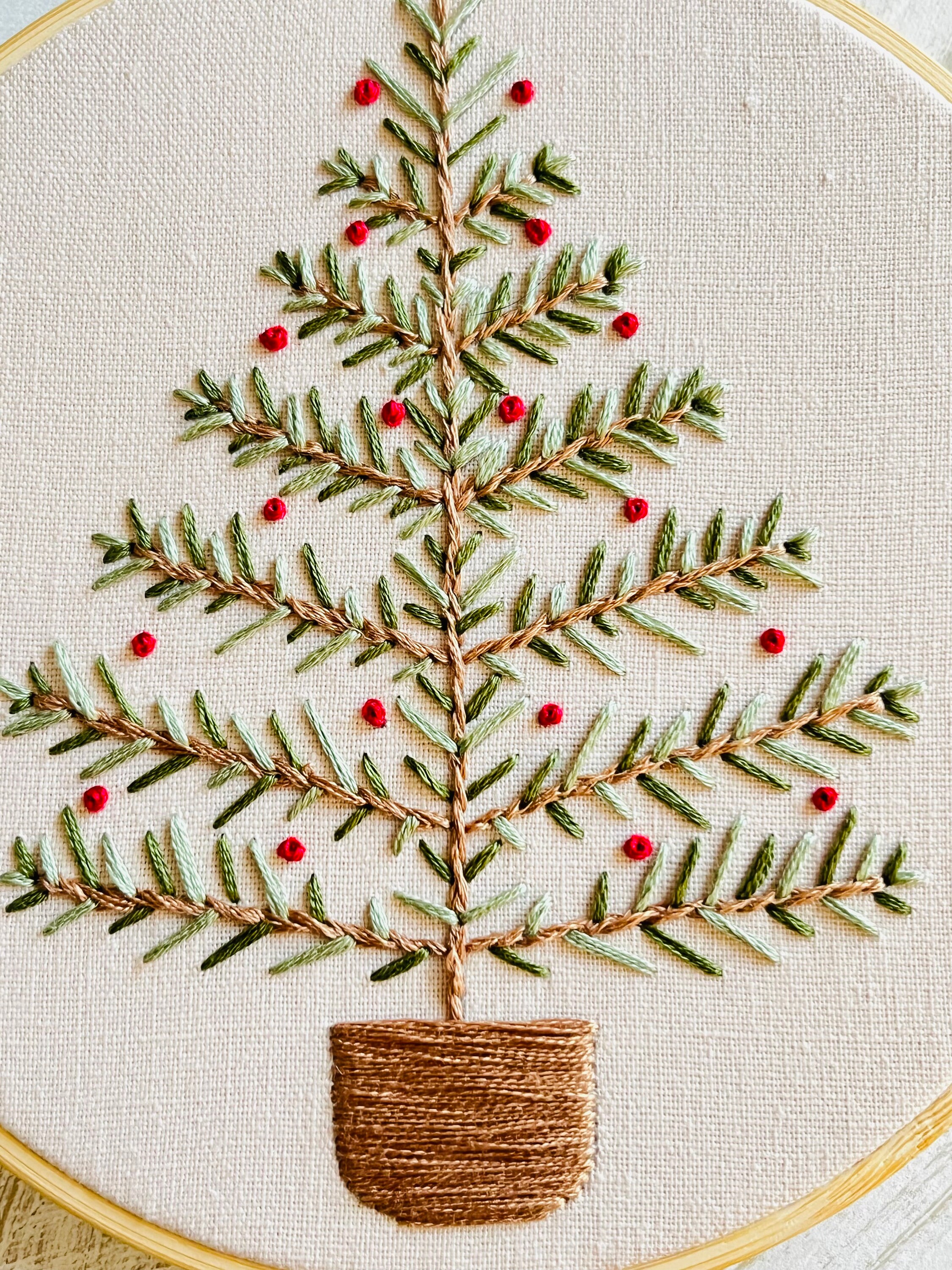 Easy Christmas Tree Embroidery Pattern Classic Christmas Tree - Etsy