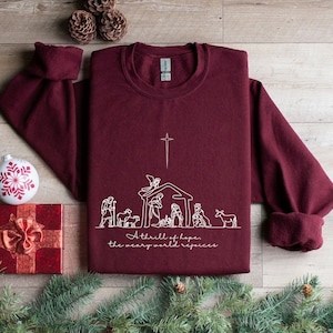 A Thrill of Hope the Weary World Rejoices Sweatshirt, Christian ...
