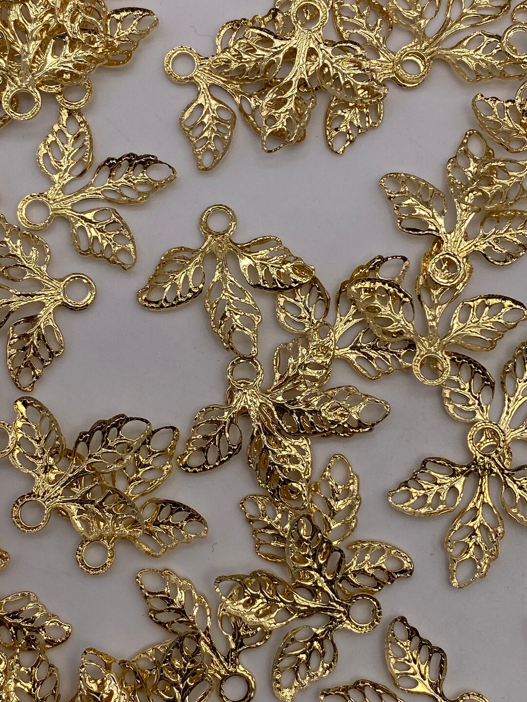 Small Filigree Style Brass Leaves. (gold Plated) (30 Pieces per Price ...