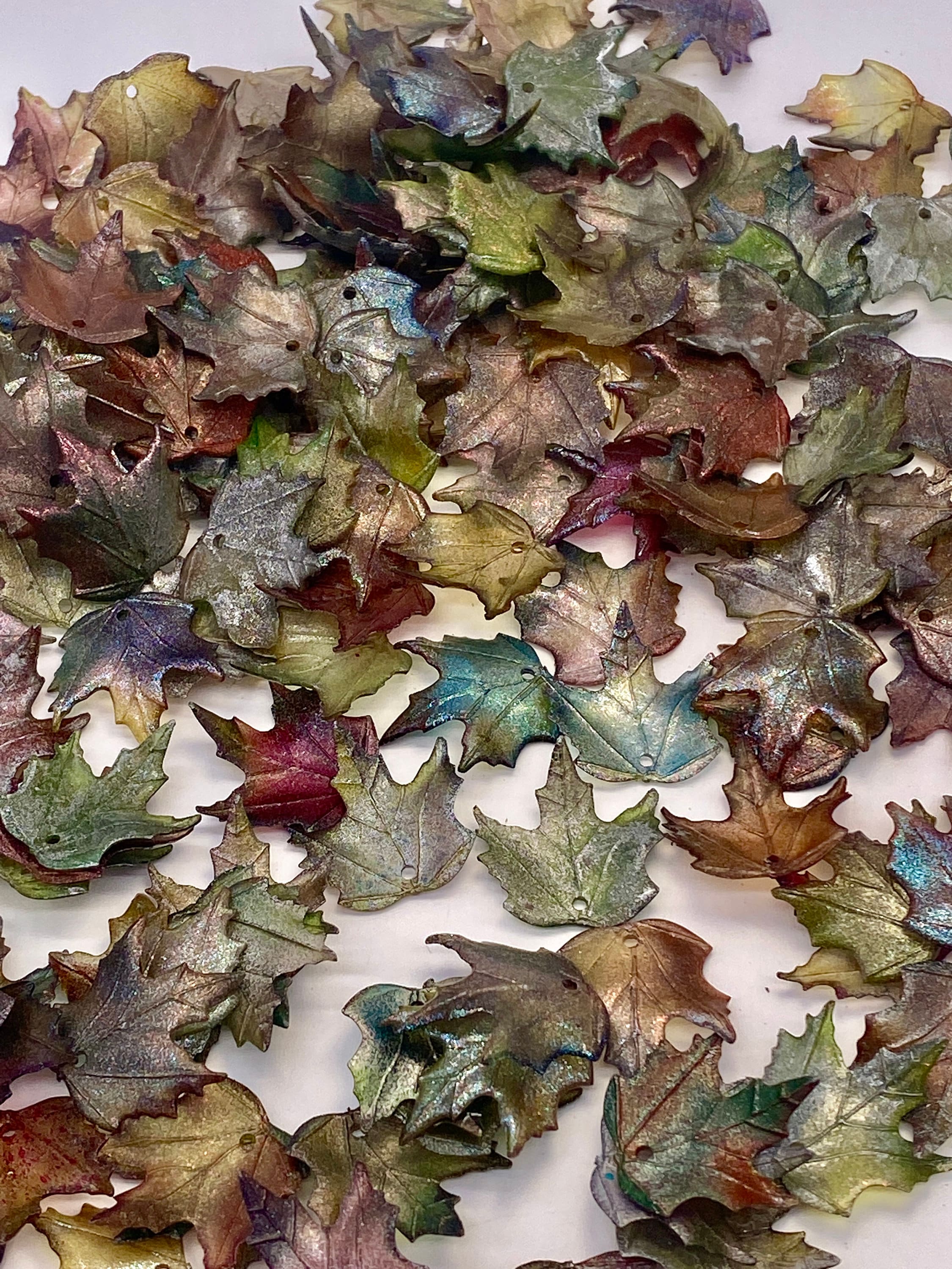 Hand Painted Maple Leaves. Multi-toned Metalic and Mixed - Etsy