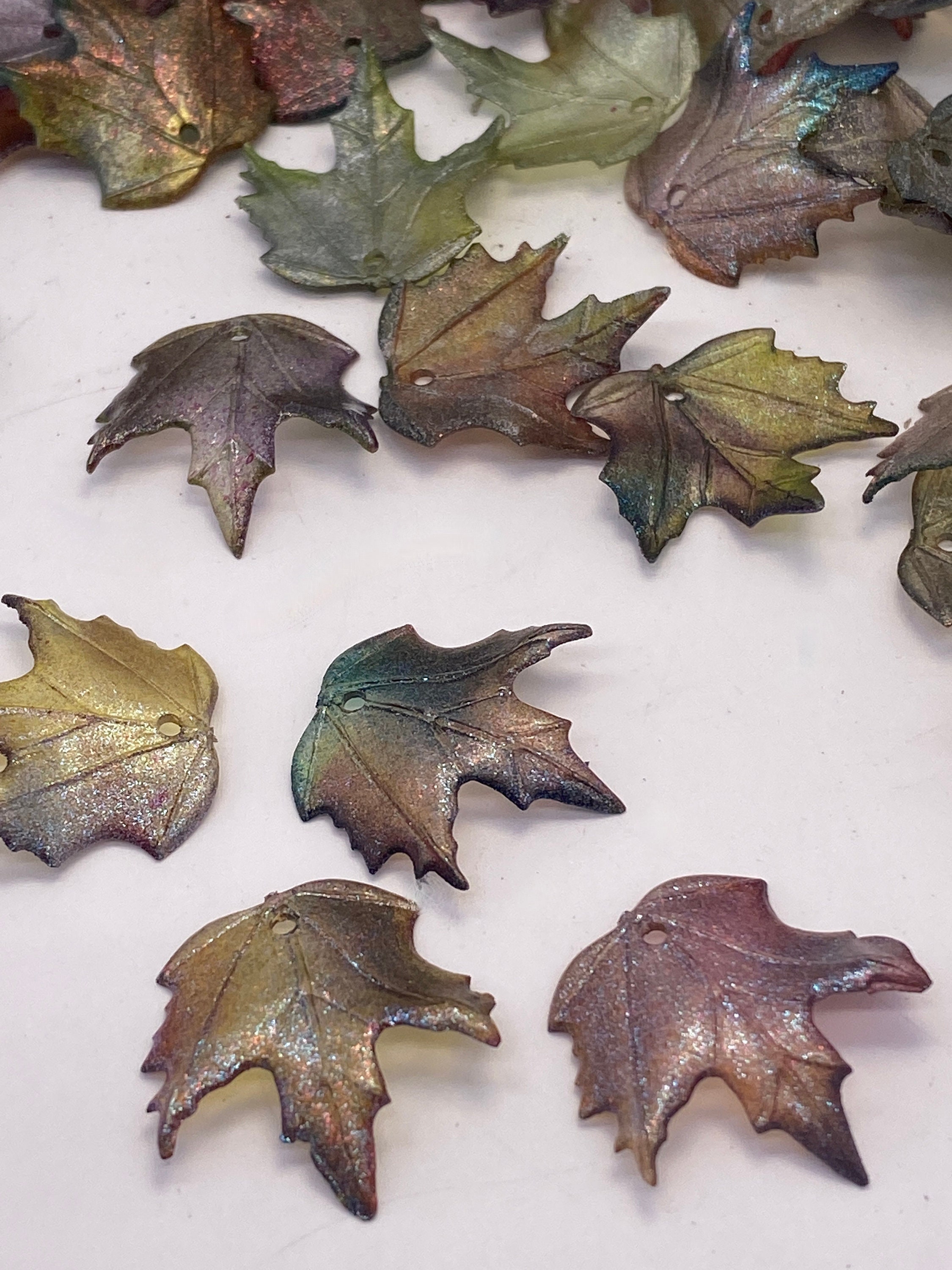 Hand Painted Maple Leaves. Multi-toned Metalic and Mixed - Etsy