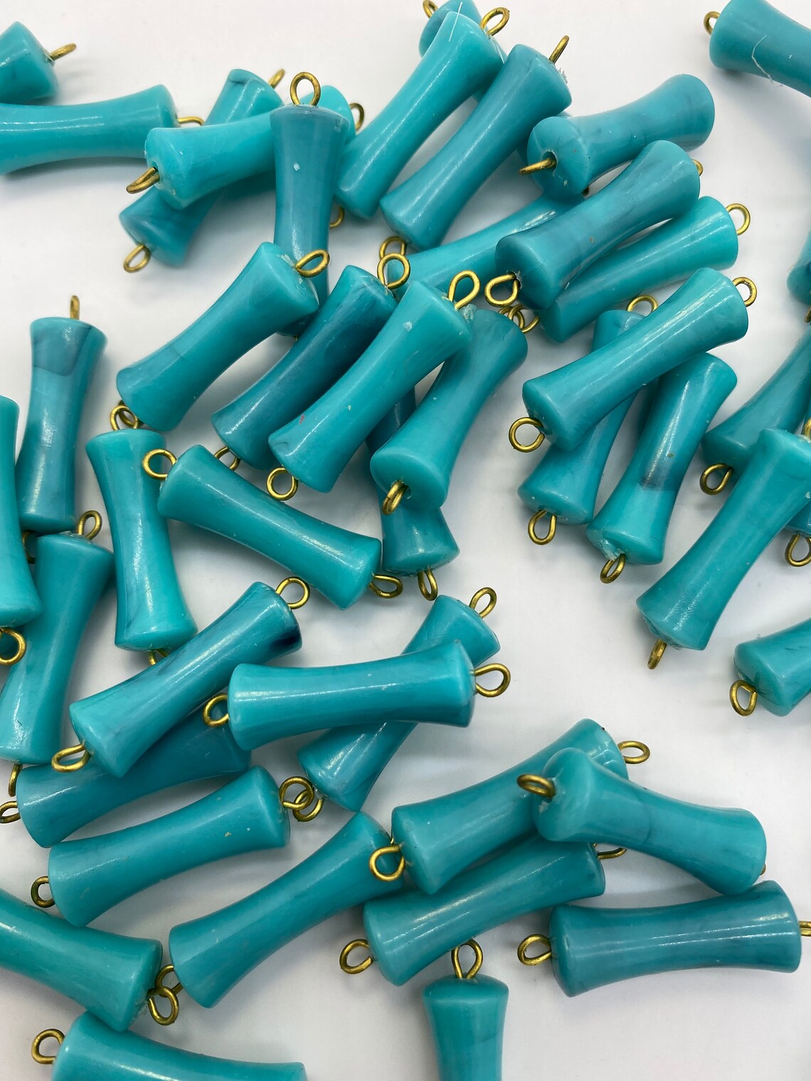 Large Vintage Bone Shaped Connectors. Acrylic Turquoise. 22mm - Etsy