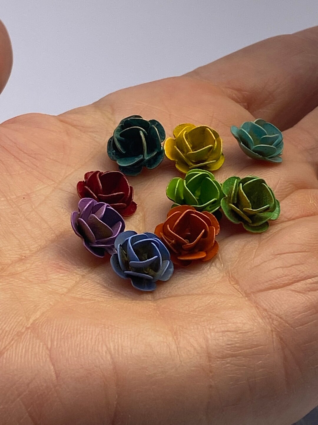 Mixed Lot of Hand Painted Brass Roses. 10mm, ( 12 Peices per Price) - Etsy