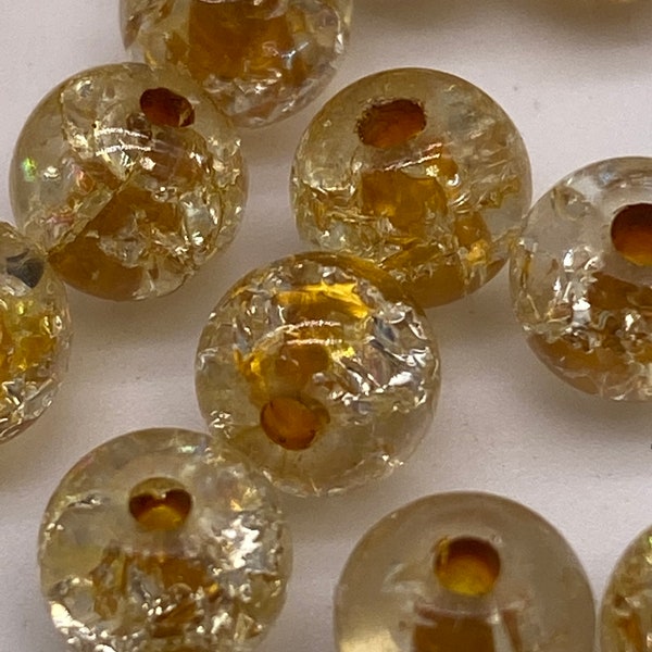 Gold Glass Beads - Etsy