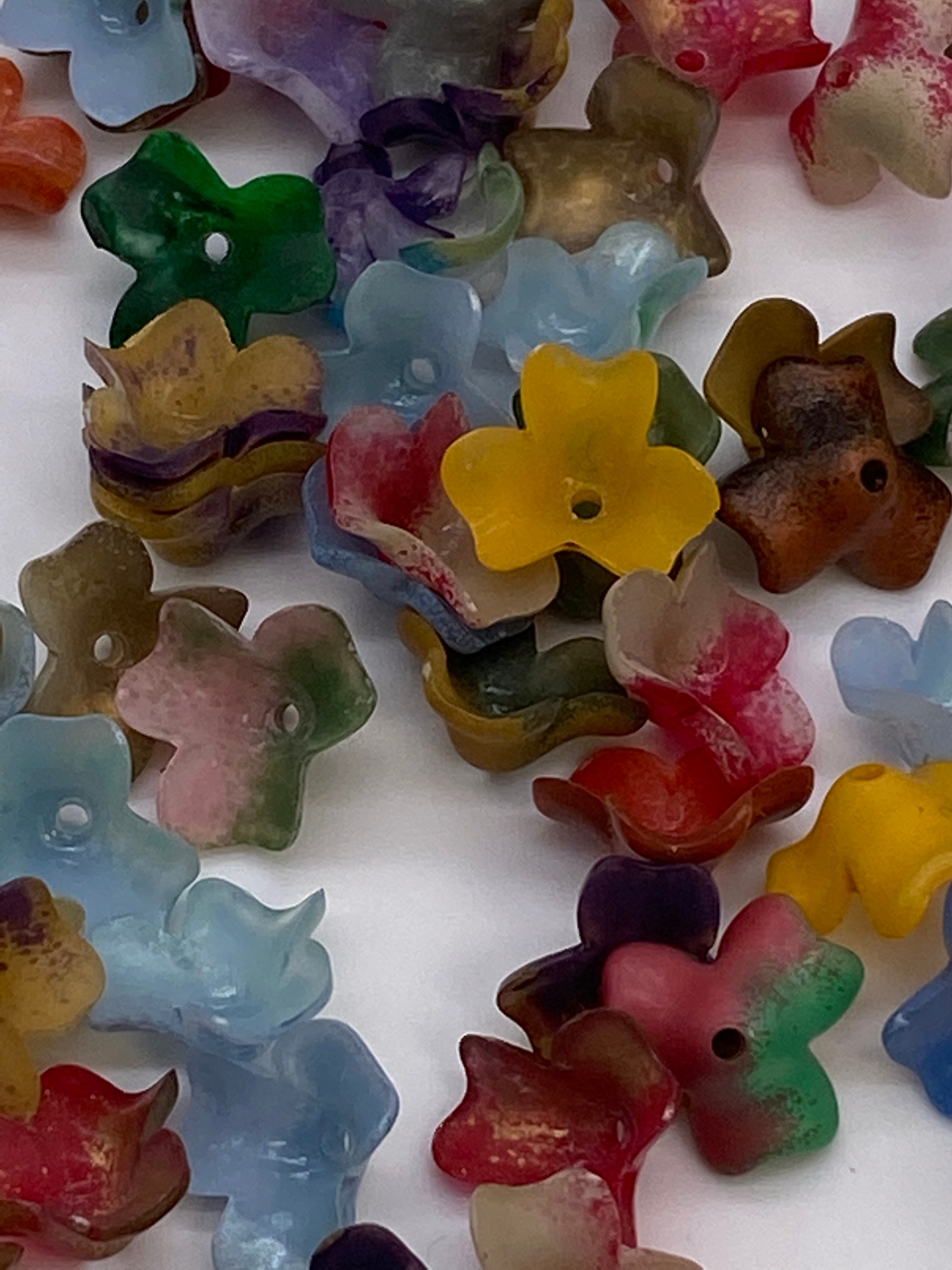 Mixed Lot of Hand Painted Forget-me-not Flower Beads From - Etsy